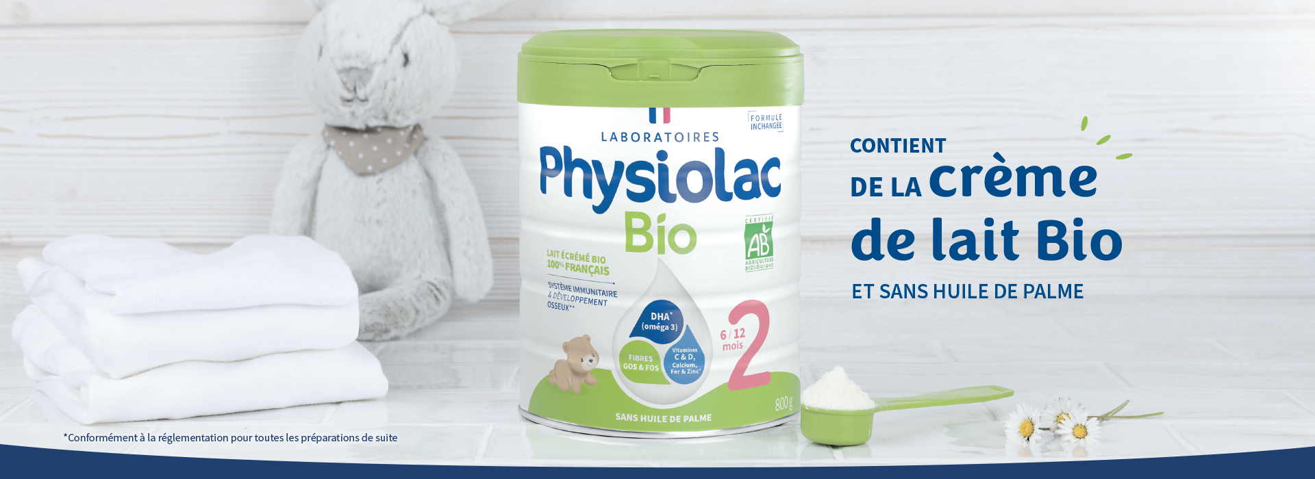 Physiolac : Lait infantile Bio pour Bébé fabriqué en France